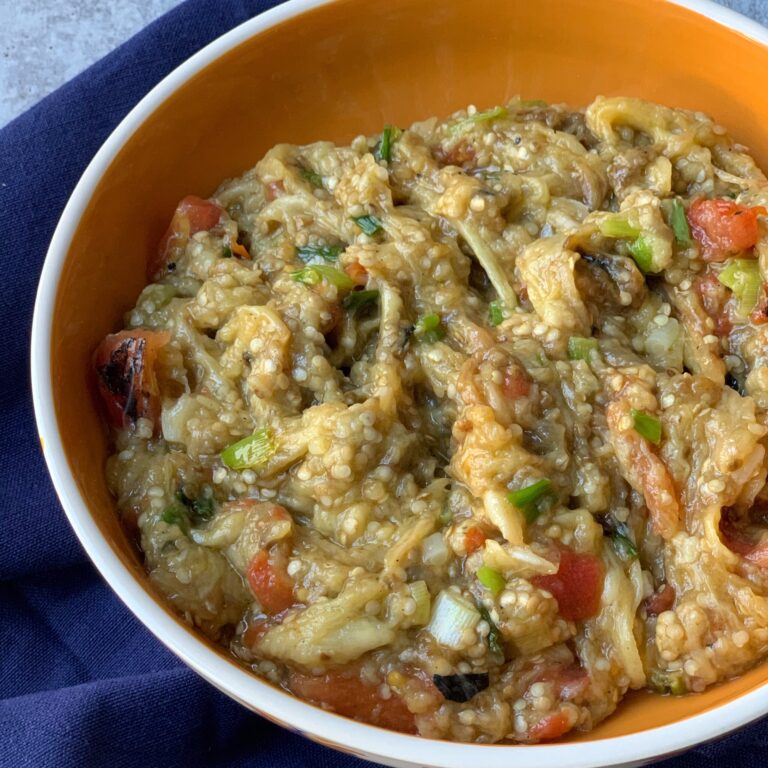 Baigan Choka or Roasted Eggplant - Metemgee