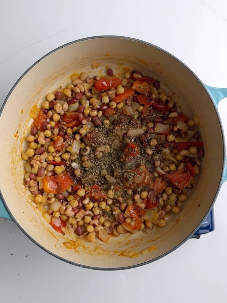 Vegetarian Three Bean Cook-up Rice - Metemgee