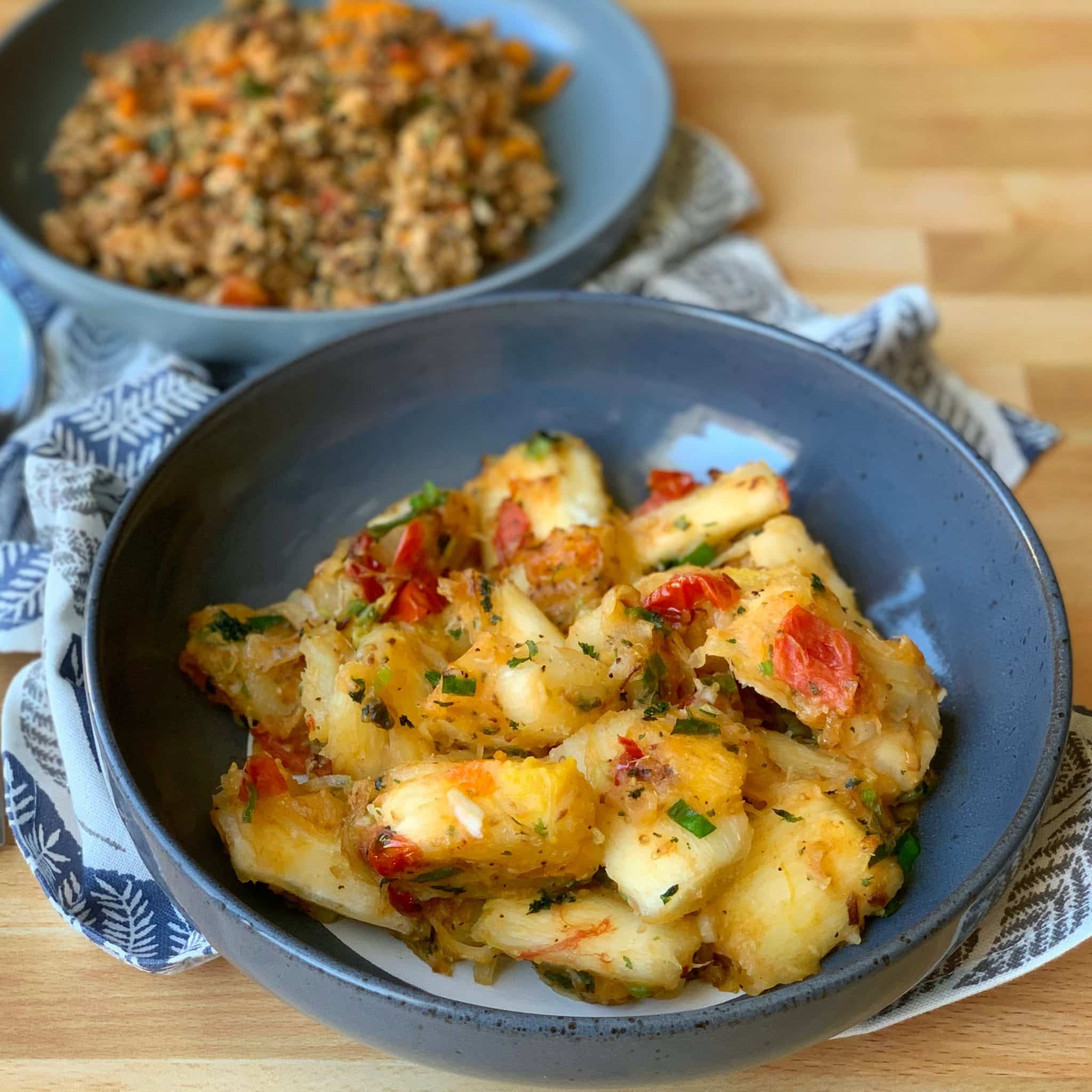 Boil and Fry Cassava - Metemgee